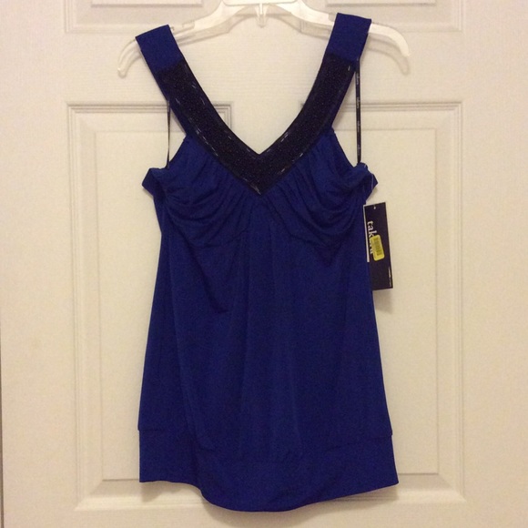 Takara | Tops | Nwt Takara Tank With Beaded Detail | Poshmark